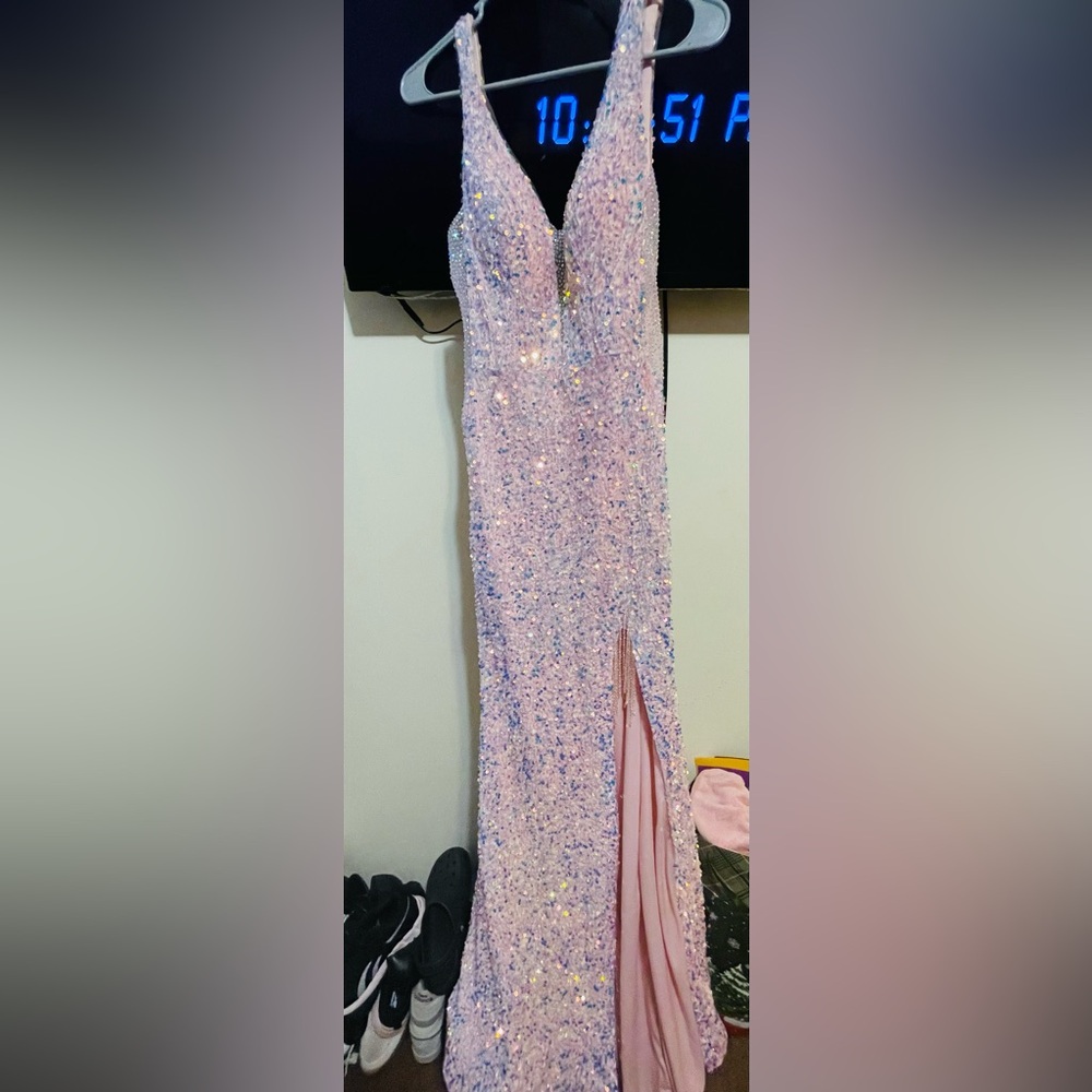 Vienna Prom Light Pink Sequin Gown - Gem